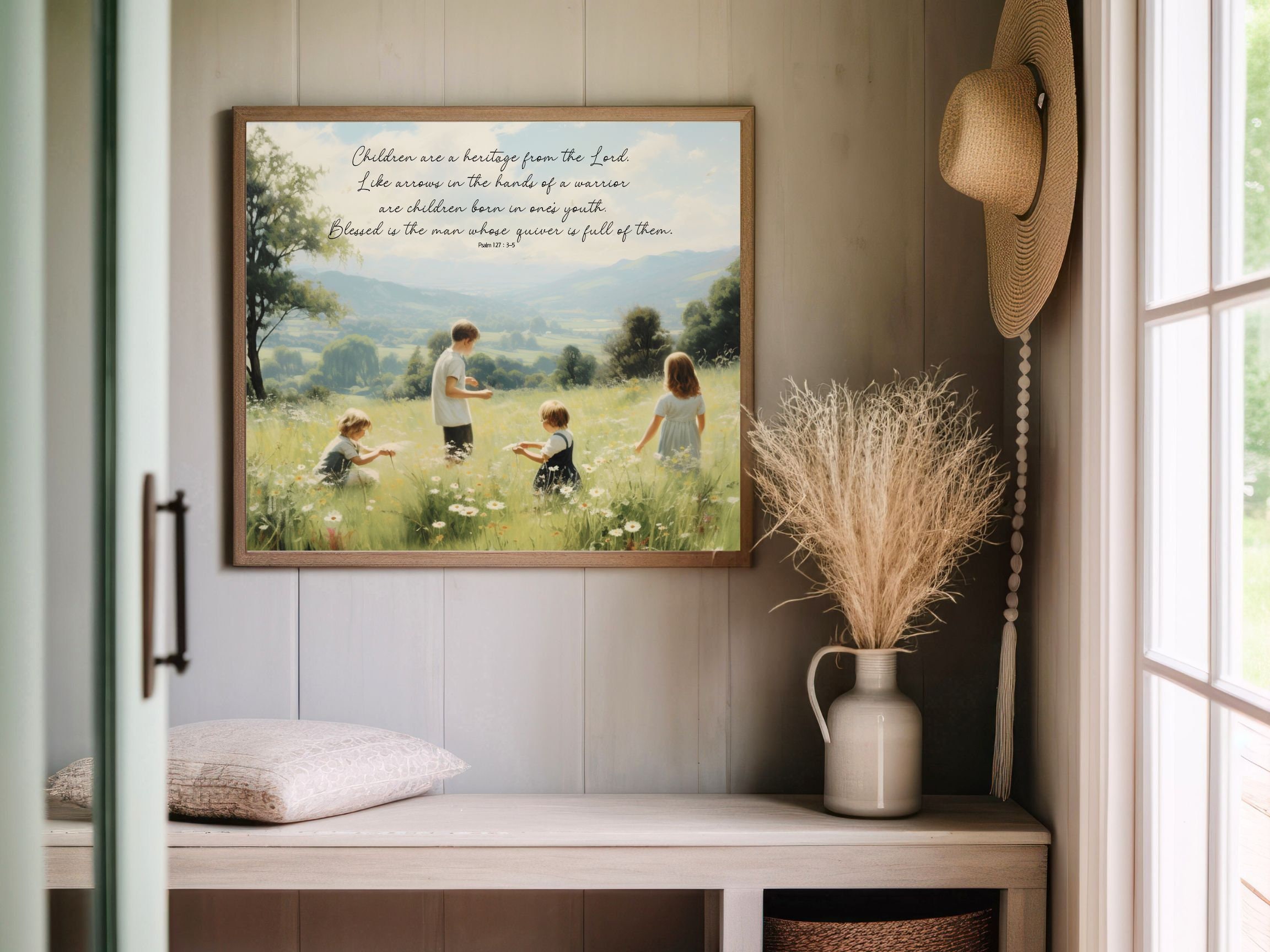 Art Print, Children Are A Heritage Print, Psalm 127 Painting, Scripture ...