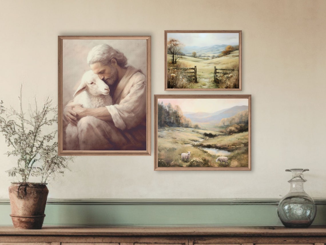 The Lord's My Shepherd Gallery, Christian Vintage Wallart, Psalm 23 ...