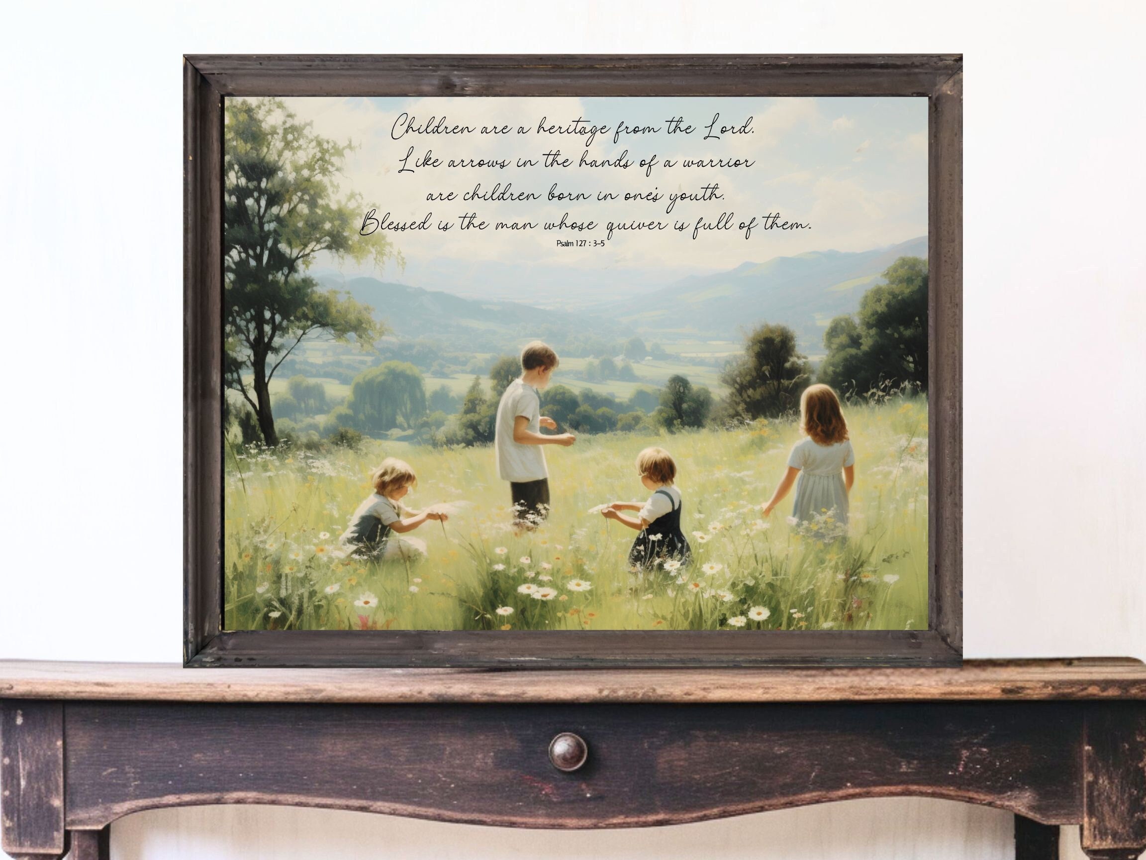 Art Print, Children Are A Heritage Print, Psalm 127 Painting, Scripture ...