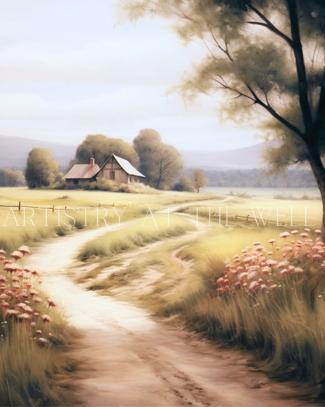 Art Print, Country Farmhouse Print, Farm Wall Art, Country Road ...