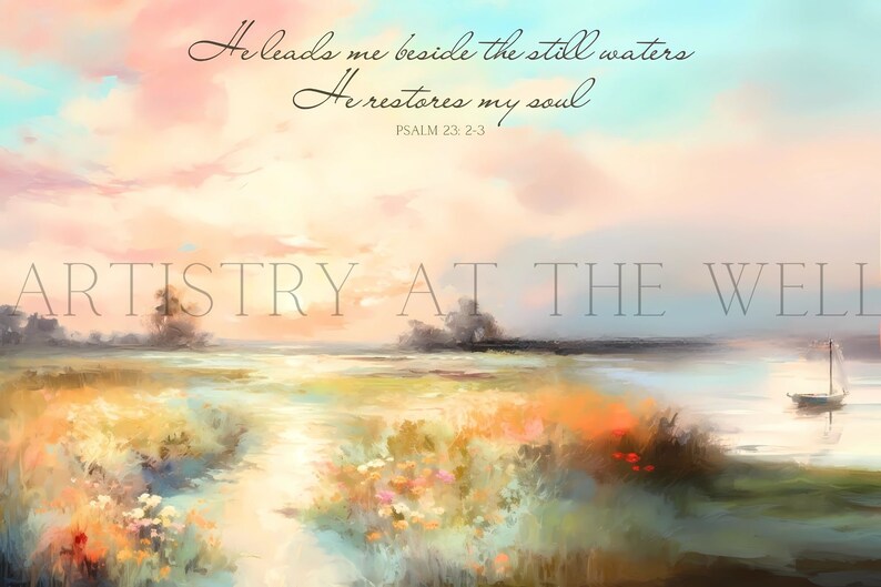 Art Print, Psalm 23, Christian Art, Scripture Wall Art, Bible Verse ...