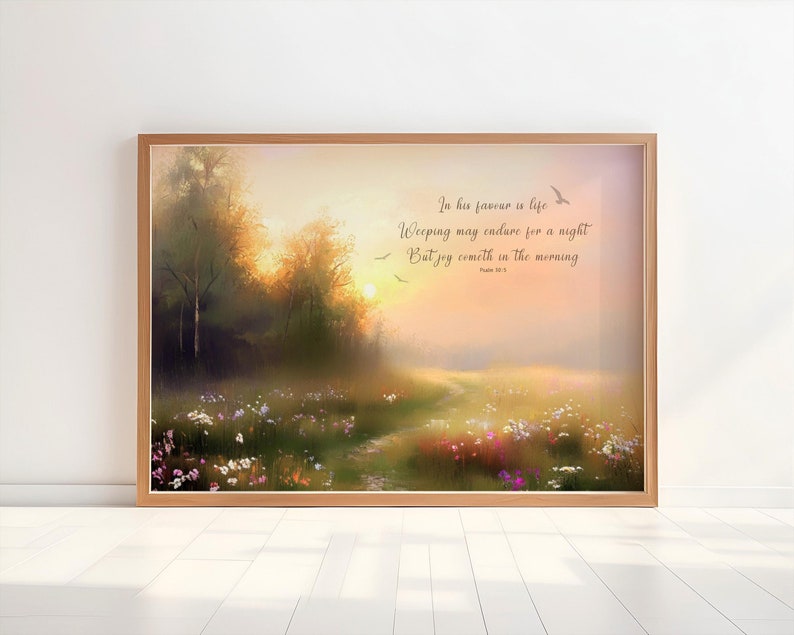 Psalm 30:5 Christian Art Print, Sunrise Landscape (print Only) - Etsy