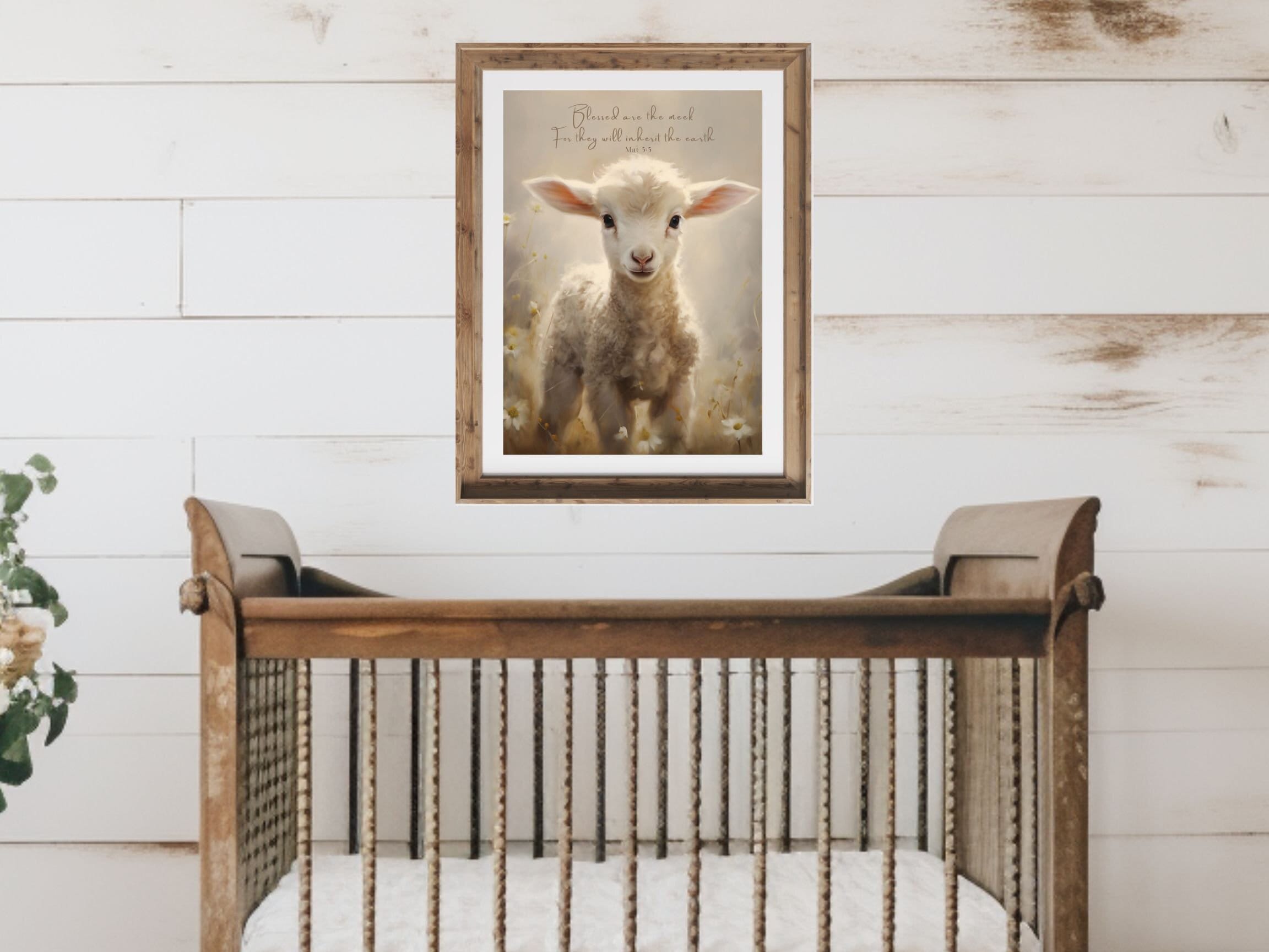 Blessed Are the Meek, Lamb Art, Sheep Painting, Beatitudes, Christian ...