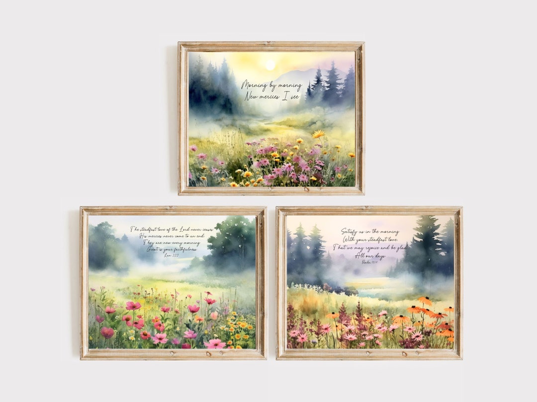 Digital Download, Tender Mercies Art Print Set, Printable Wall Art ...