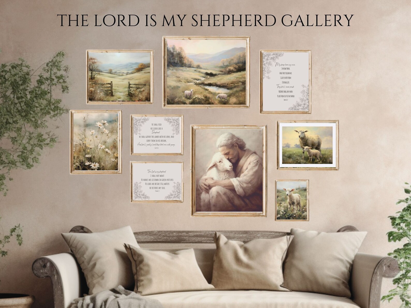 The Lord's My Shepherd Gallery, Christian Vintage Wallart, Psalm 23 ...