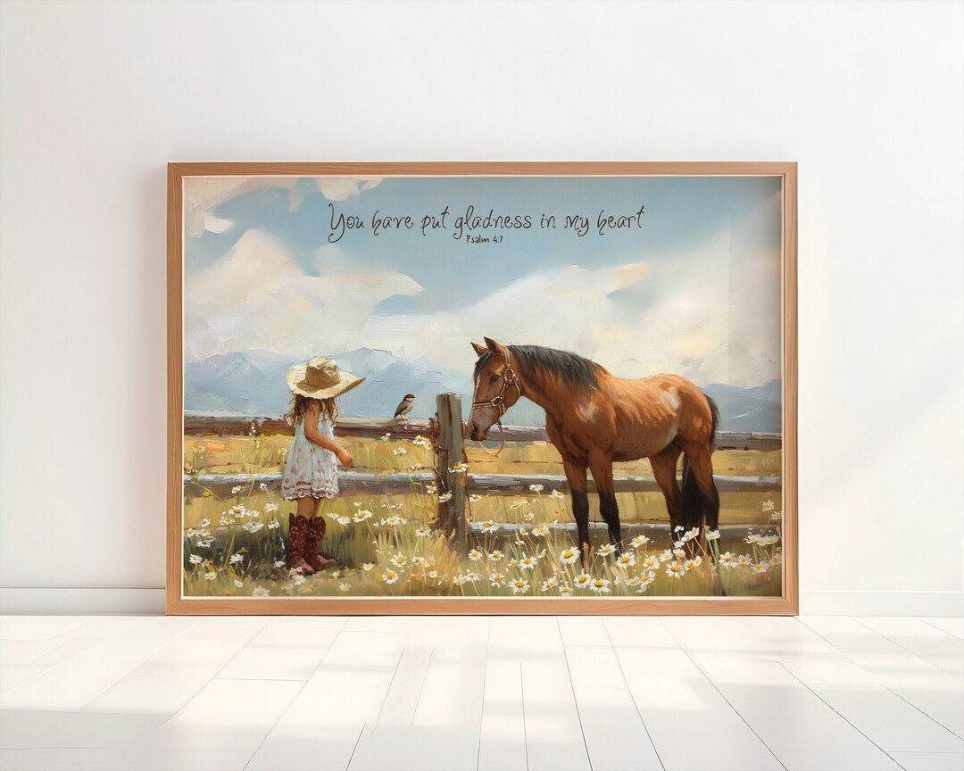 Art Print, You Have Put Gladness in My Heart, Psalm 4:7, Girls Room ... Art Print, You Have Put Gladness in My Heart, Psalm 4:7, Girls Room ...