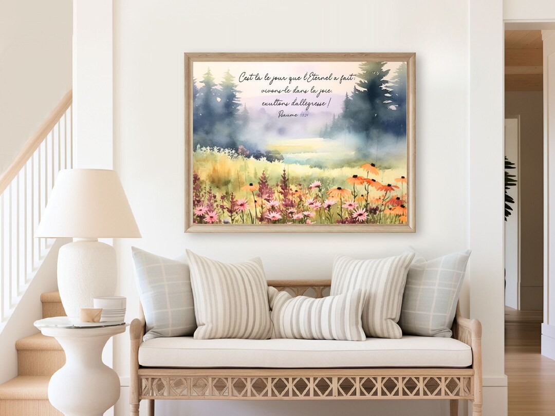 Psaume 118, French Bible Verse Landscape Printable, Psalm 118 ...