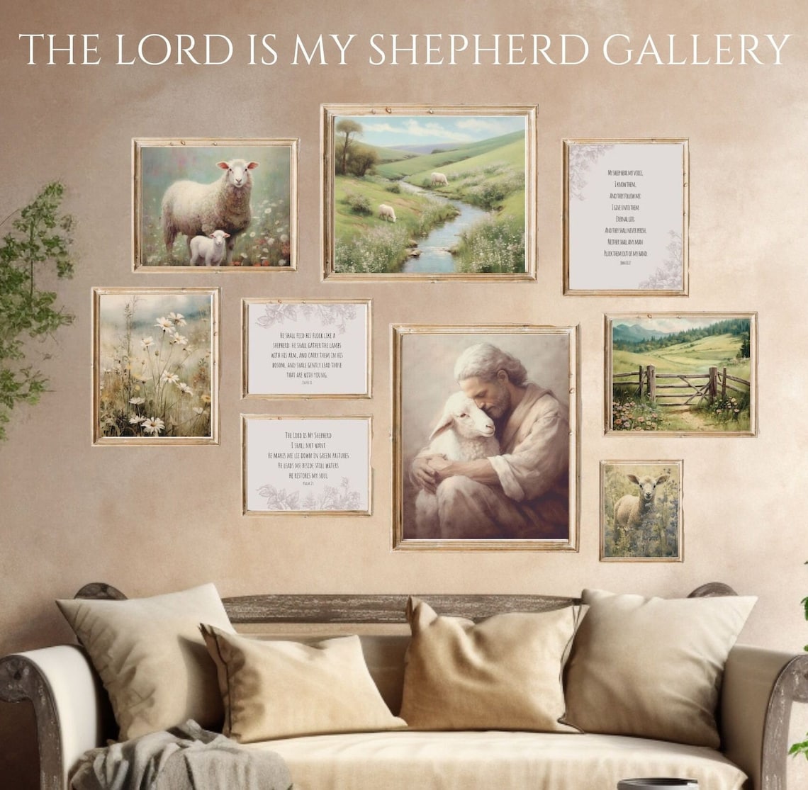 The Lord's My Shepherd Gallery Christian Vintage Wallart - Etsy