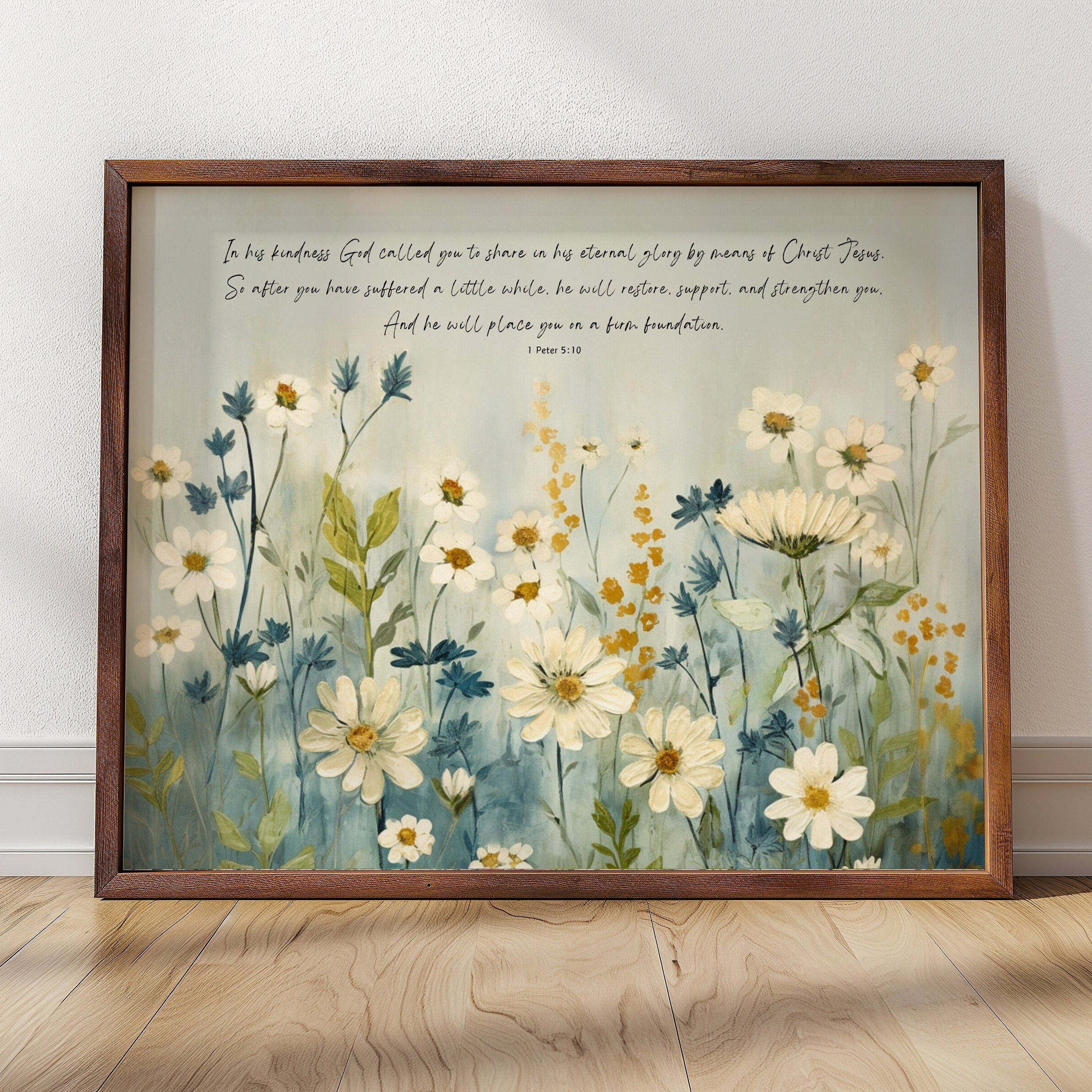 Wildflower Art Print: Christian Scripture, Floral Wall Decor - Etsy