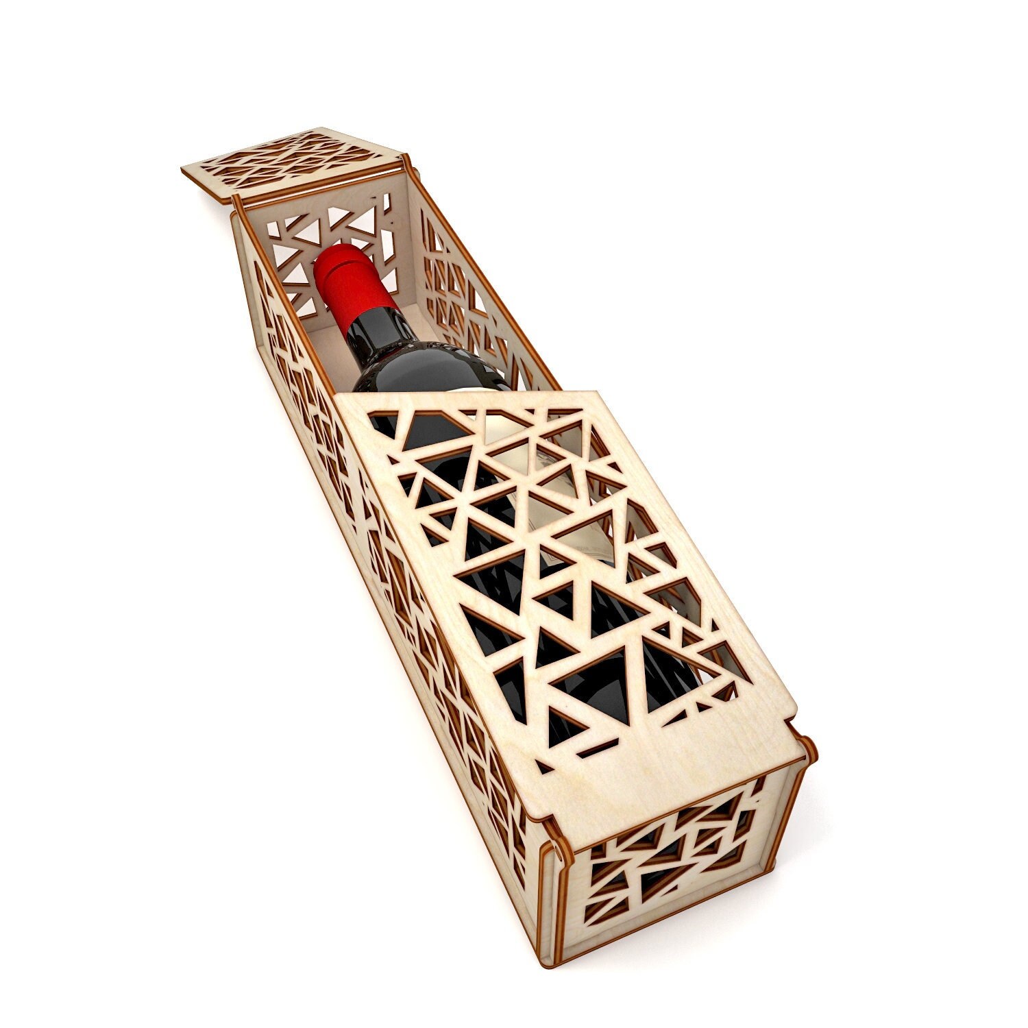 245-wine Box Vector for CNC Svg Vector File, Vector Cut File, Cnc File ...