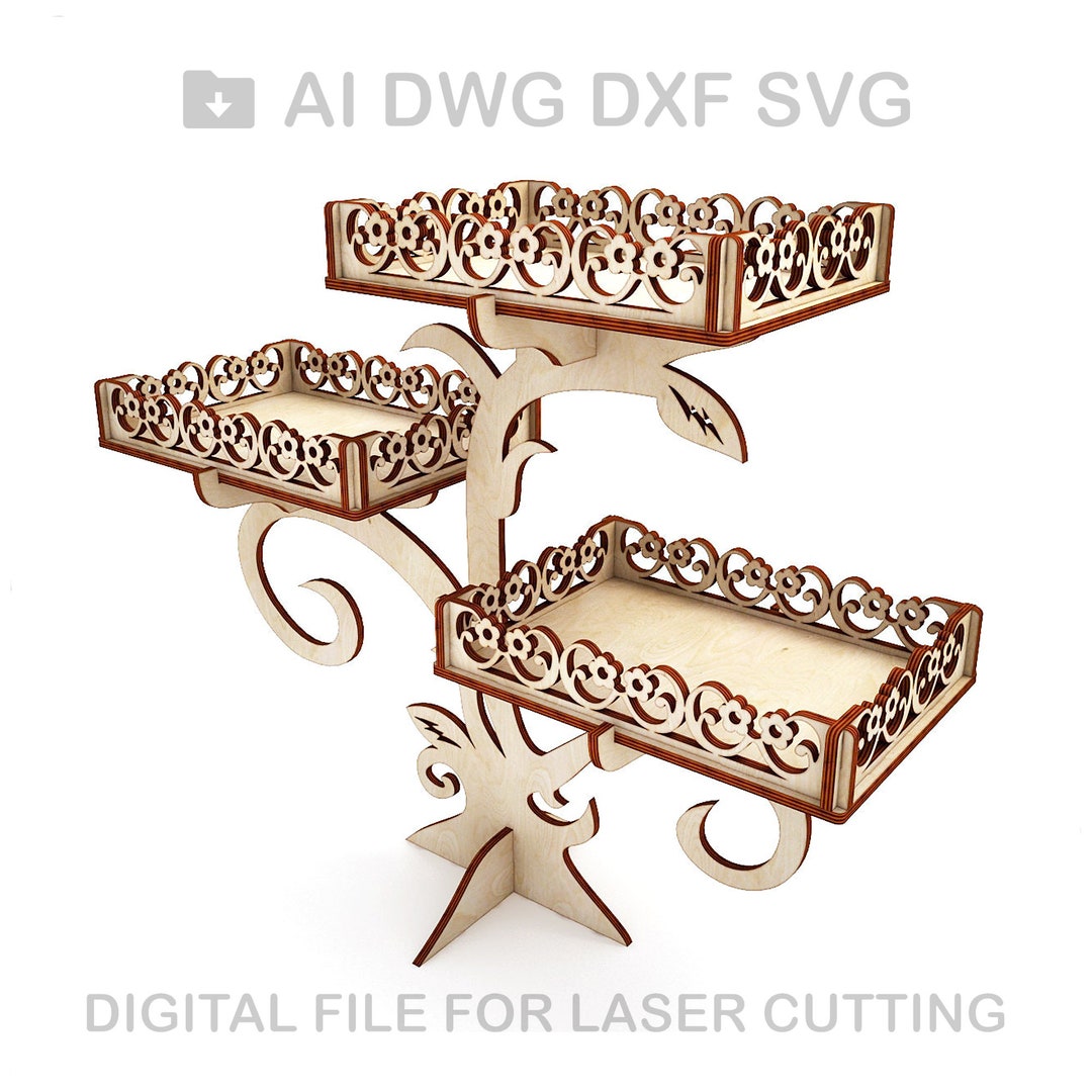 Cupcake Stand Vector for CNC Svg Vector File, Vector Cut File, Digital ...