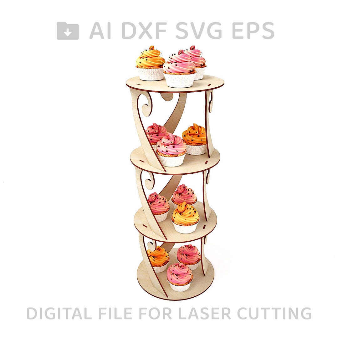 021-cake Stand Vector for CNC Svg Vector File, Vector Cut File, Digital ...