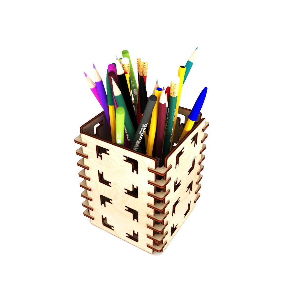 165-pencil Holder Vector for CNC Svg Vector File, Vector Cut File ...