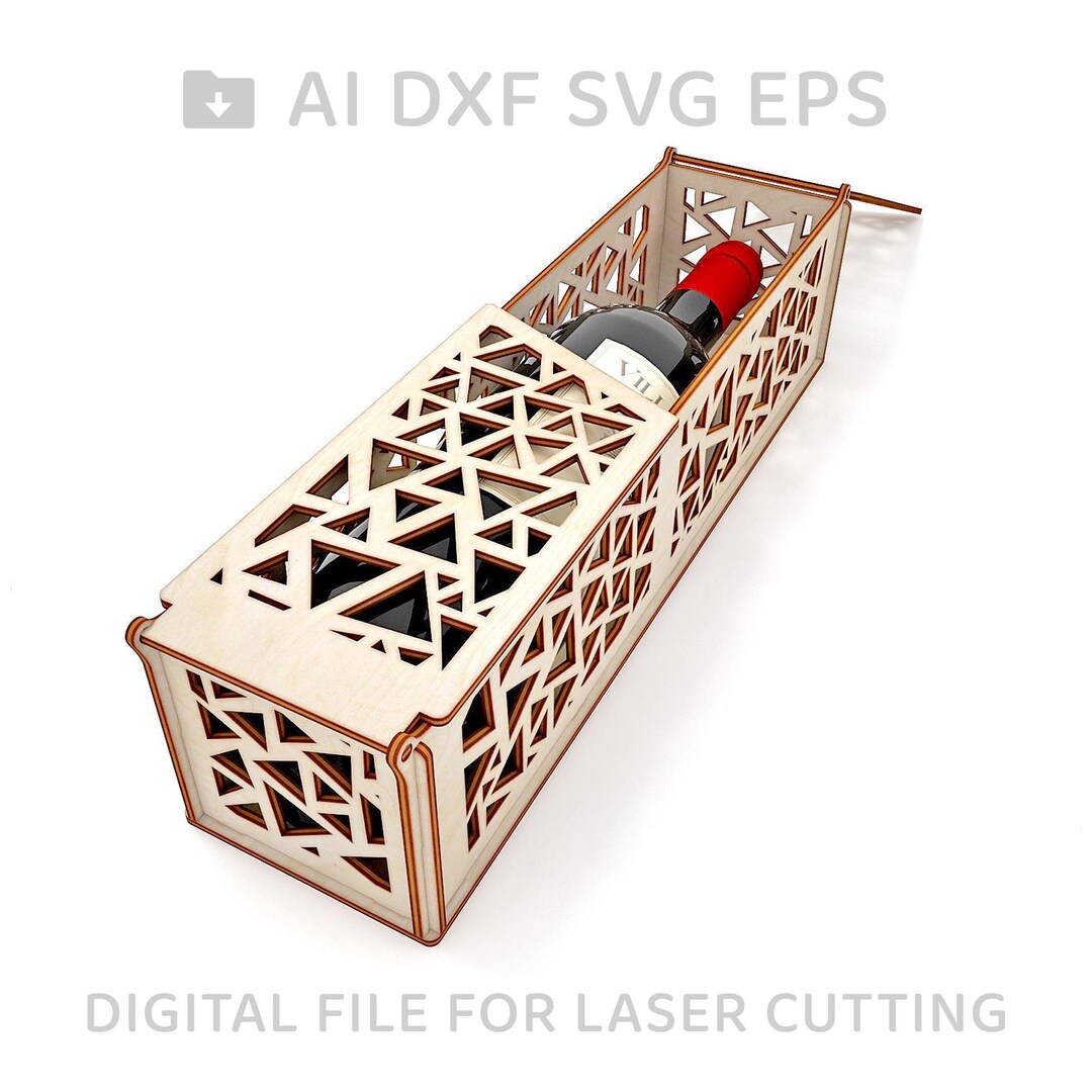 245-wine Box Vector for CNC Svg Vector File, Vector Cut File, Cnc File ...