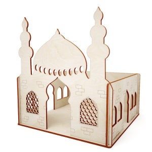 347-wooden Mosque Vector for CNC Svg Vector File, Vector Cut File ...