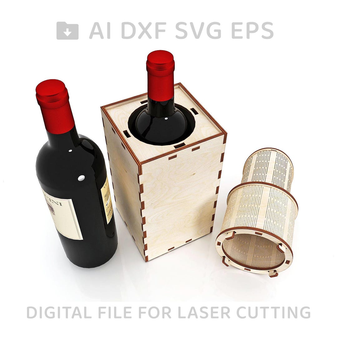 272-wine Box Vector for CNC Svg Vector File, Vector Cut File, Cnc File ...