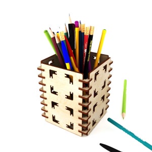 165-pencil Holder Vector for CNC Svg Vector File, Vector Cut File ...