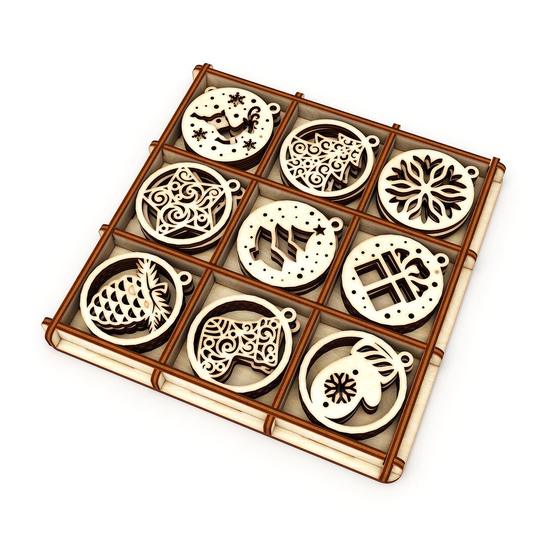 049-christmas Tree Decorations Vector for CNC Svg Vector File, Vector ...