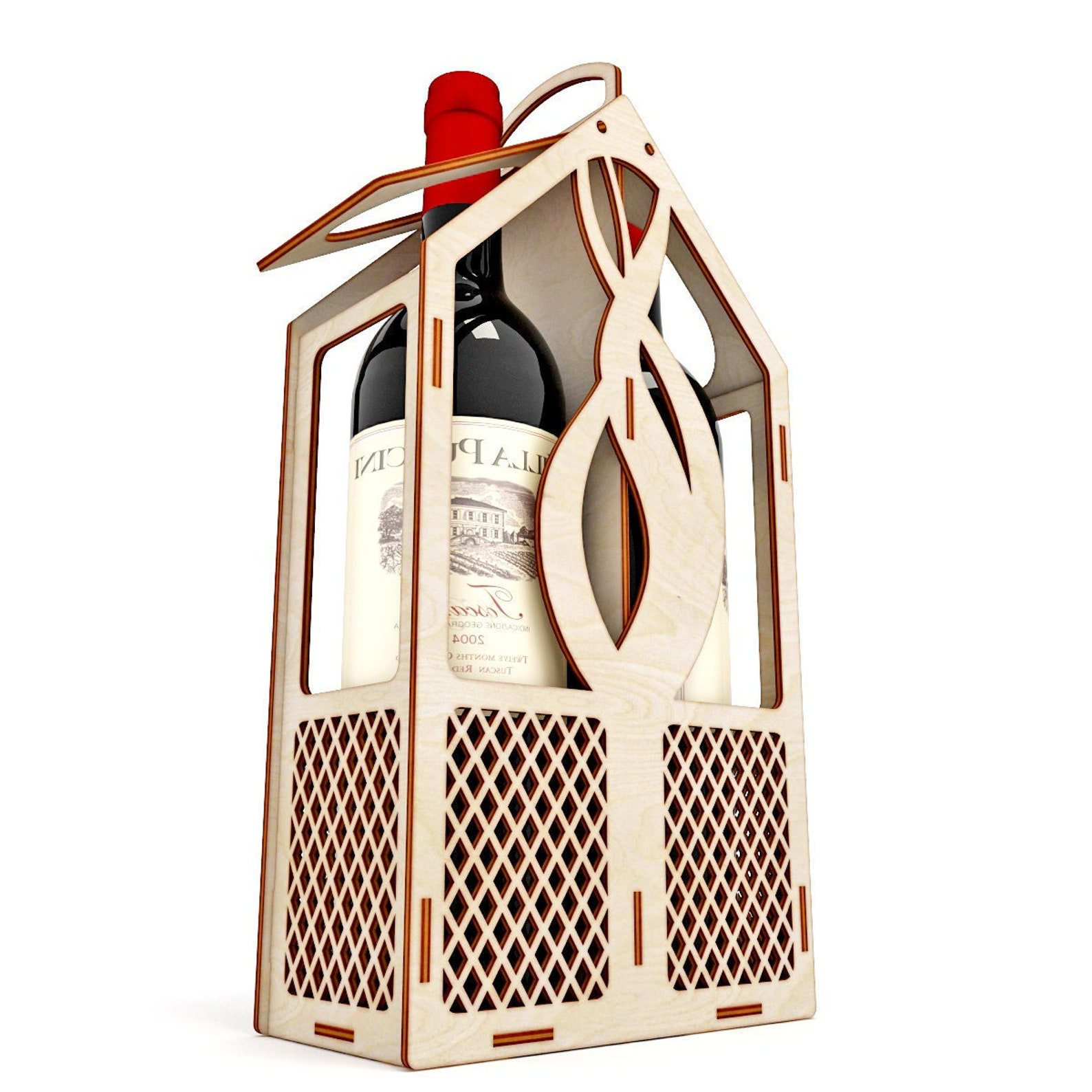 269-wine Box Vector for CNC Svg Vector File, Vector Cut File, Cnc File ...