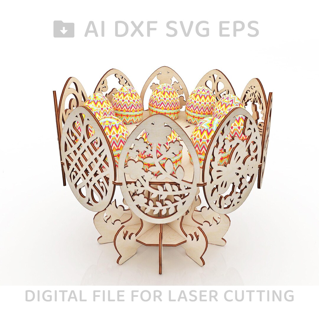 094-easter Basket Laser Cut File, Easter Box Laser Model, Vector Cut ...