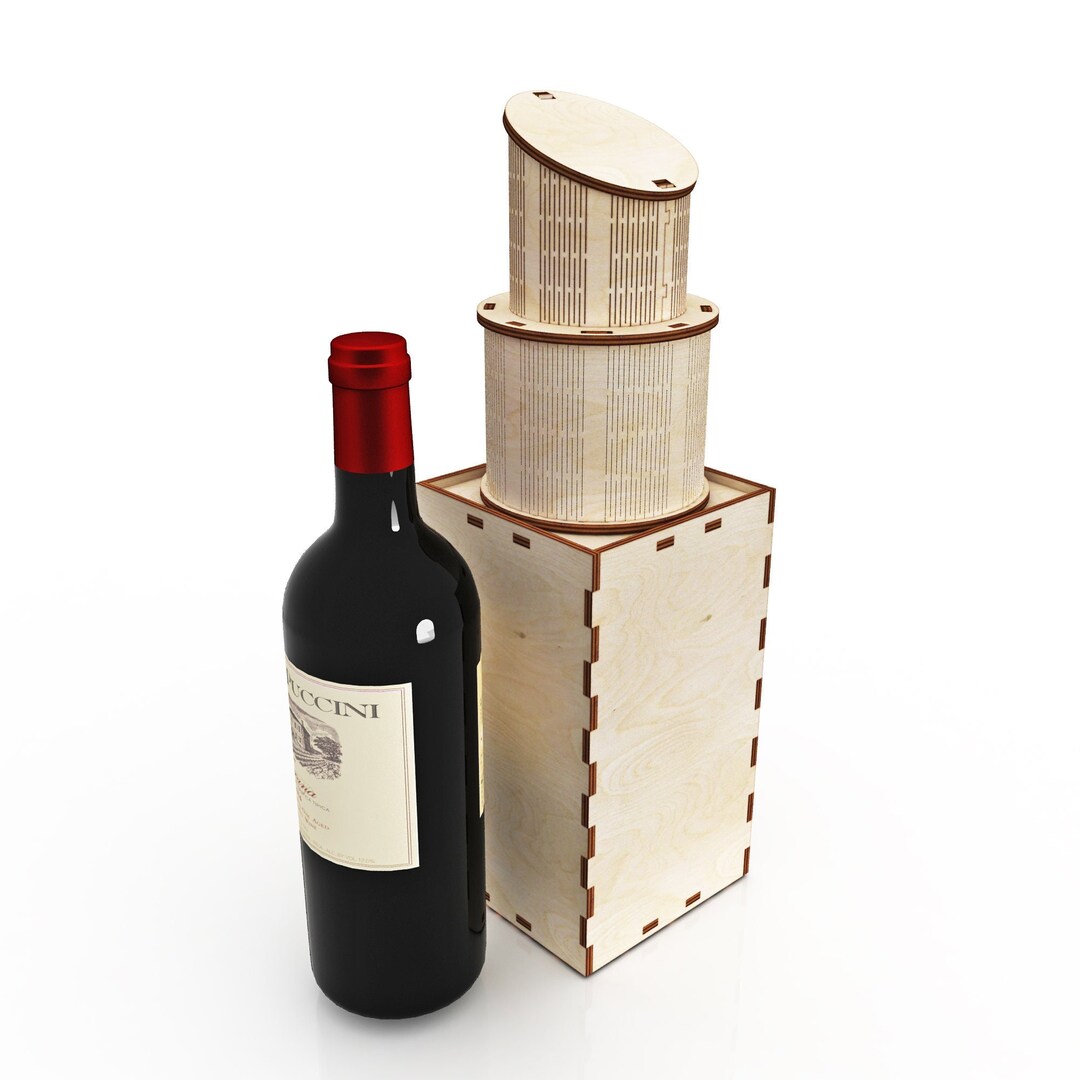 272-wine Box Vector for CNC Svg Vector File, Vector Cut File, Cnc File ...
