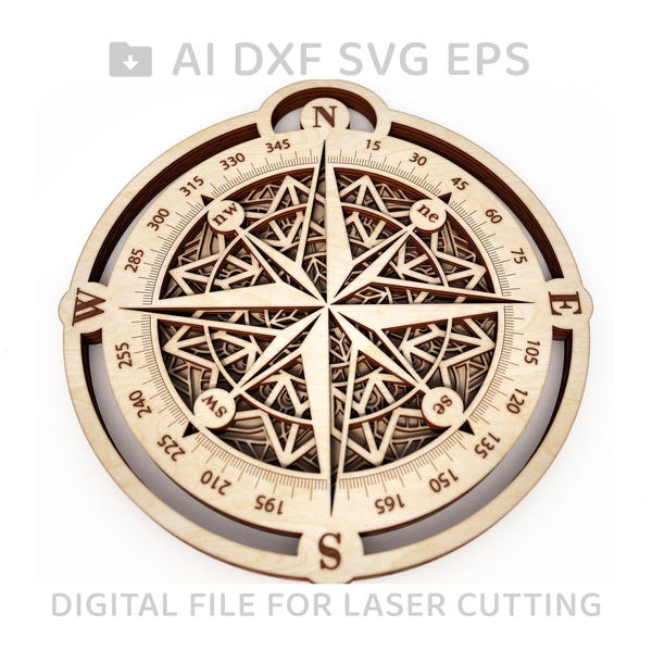 Wooden Compass Wall Art - Etsy