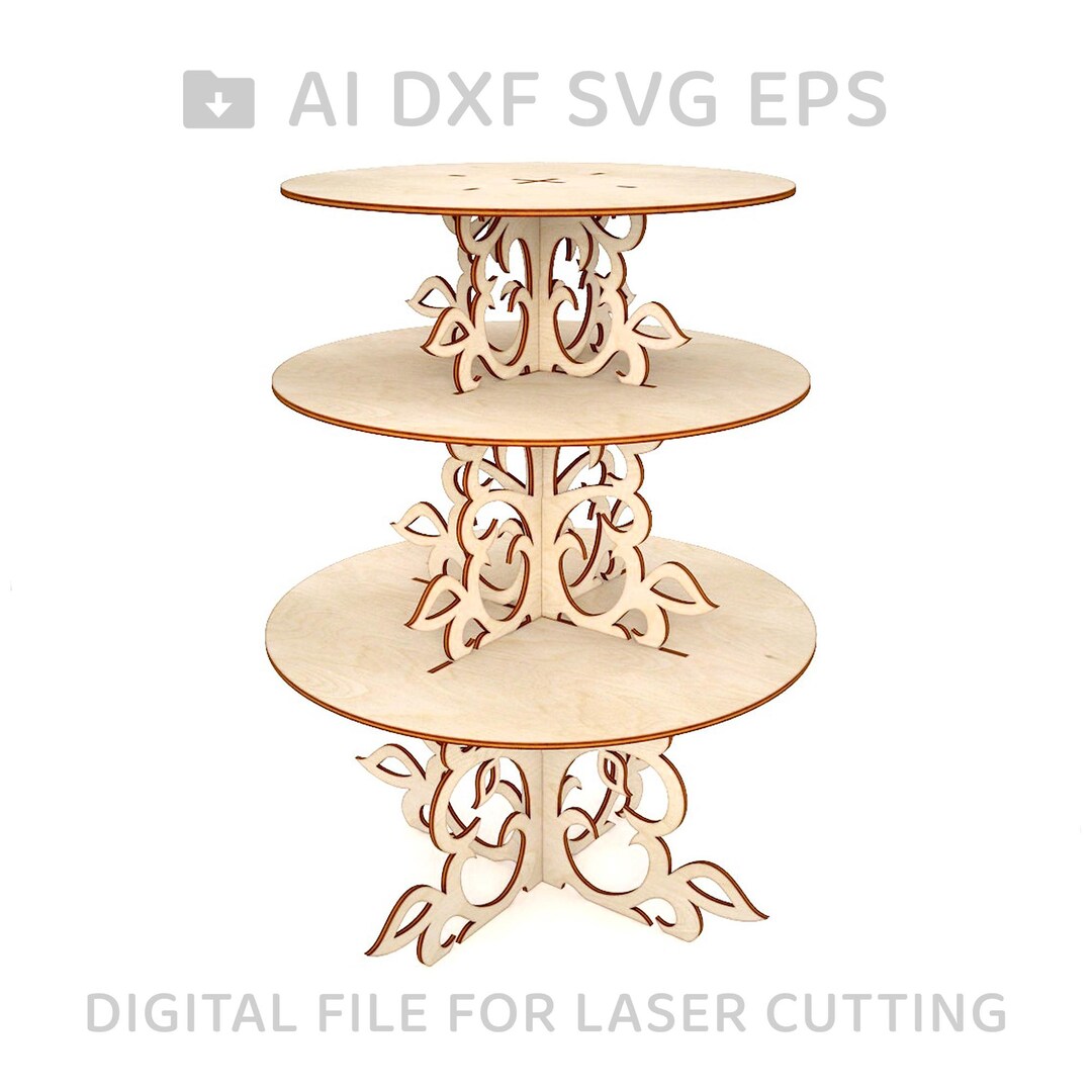 020-cake Stand Vector for CNC Svg Vector File, Vector Cut File, Digital ...