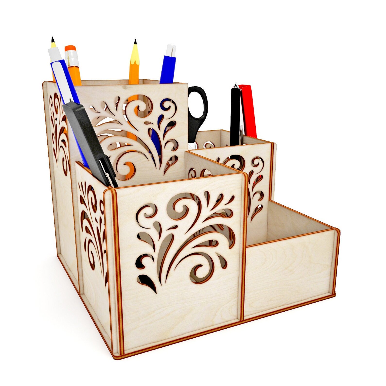 Pencil Holder Vector for CNC Svg Vector File Vector Cut File - Etsy