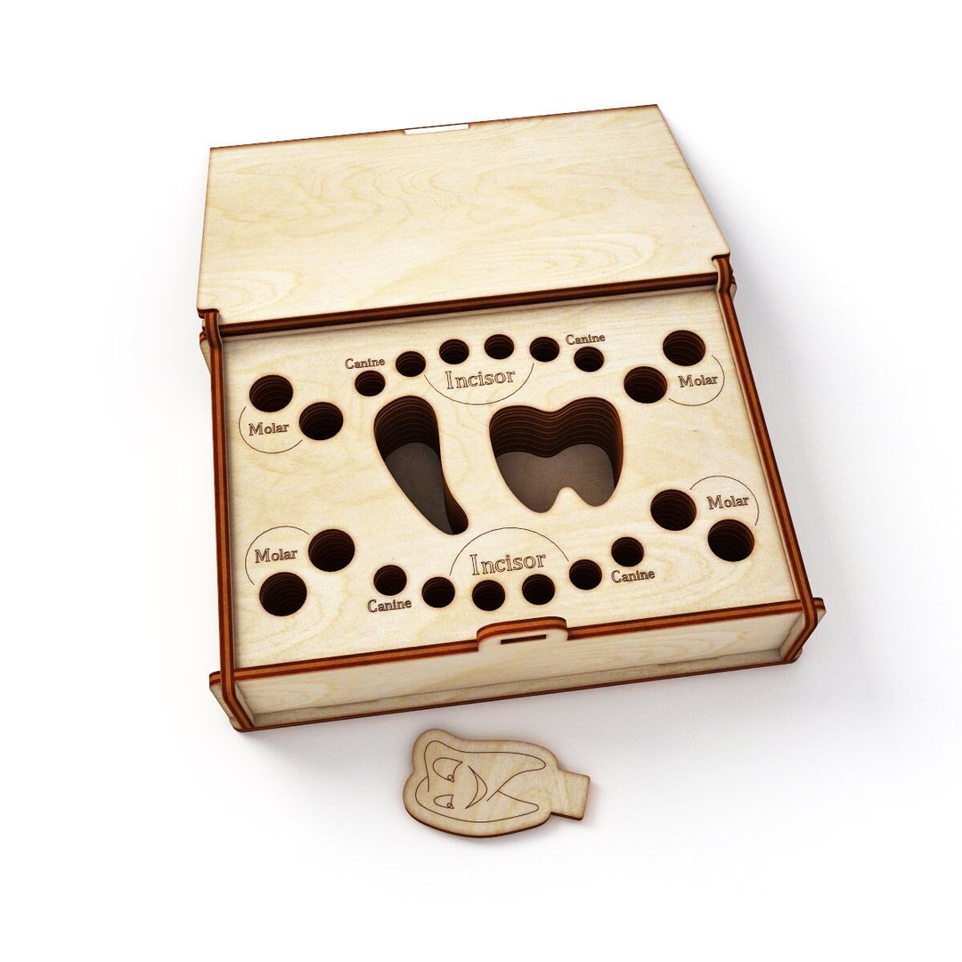 321-tooth Fairy Box Laser Cut File, Jewelry Box for Teeth Laser Model ...