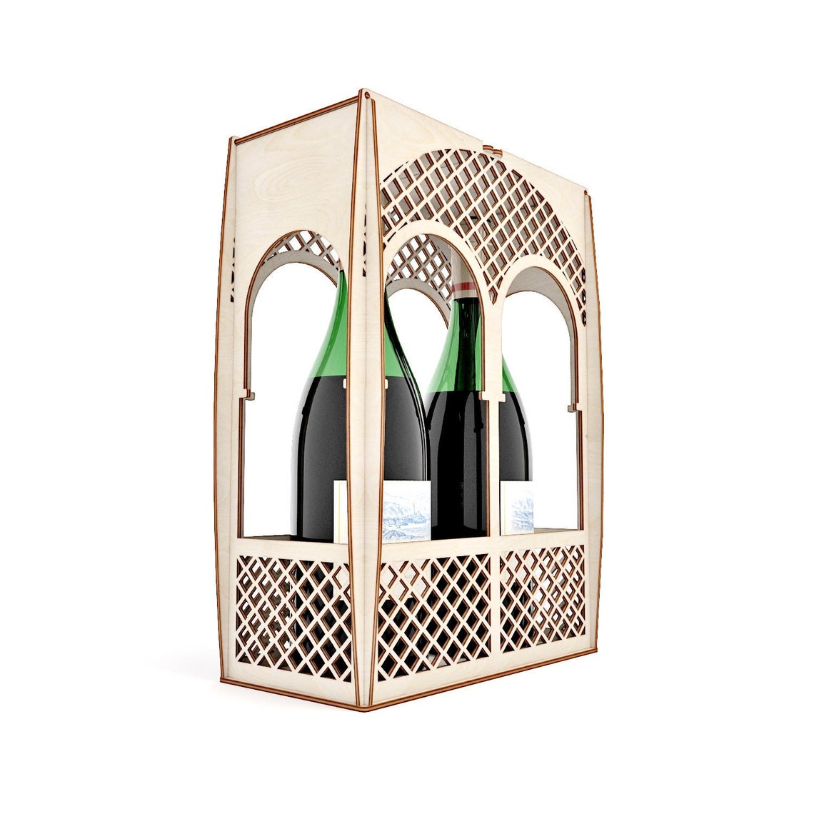 258-wine Box Vector for CNC Svg Vector File, Vector Cut File, Cnc File ...