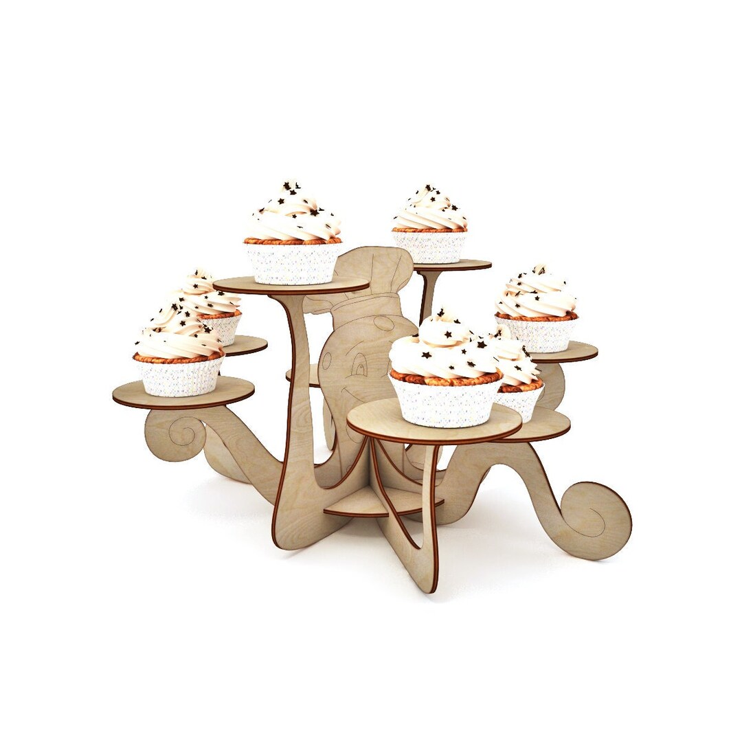 022-cake Stand Vector for CNC Svg Vector File, Vector Cut File, Digital ...