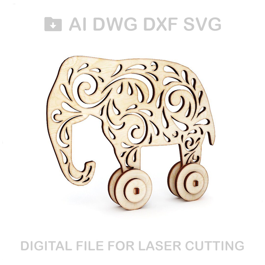 Wooden Toy Elephant Vector for CNC Svg Vector File Vector Cut - Etsy