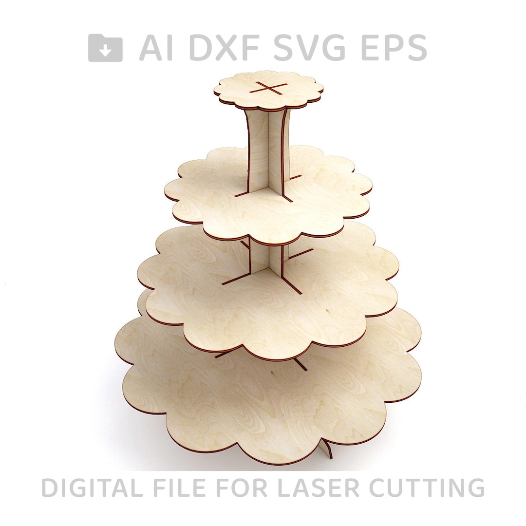 023-cake Stand Vector for CNC Svg Vector File, Vector Cut File, Digital ...