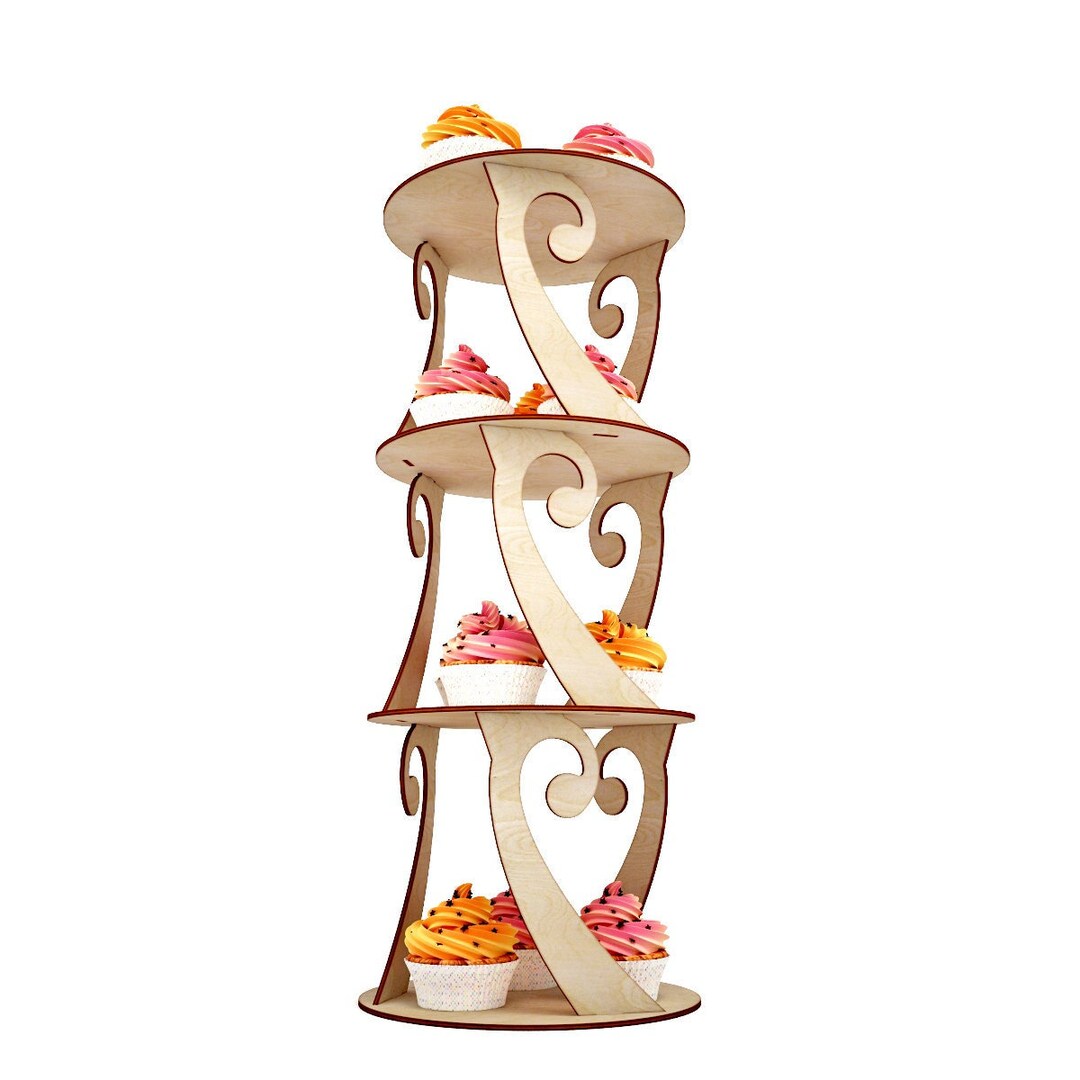 021-cake Stand Vector for CNC Svg Vector File, Vector Cut File, Digital ...
