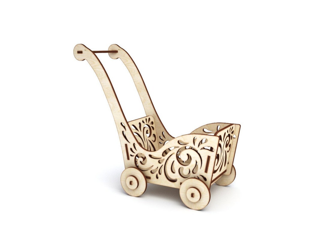 547-wooden Toy Pram Vector for CNC Svg Vector File, Vector Cut File ...
