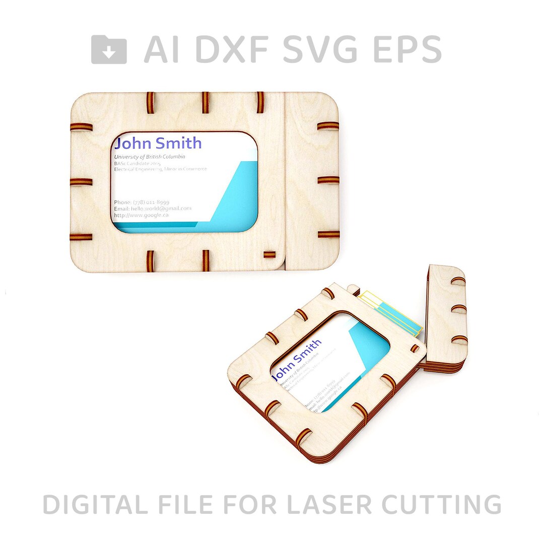 019-business Card Holder Vector for CNC Svg Vector File, Vector Cut ...