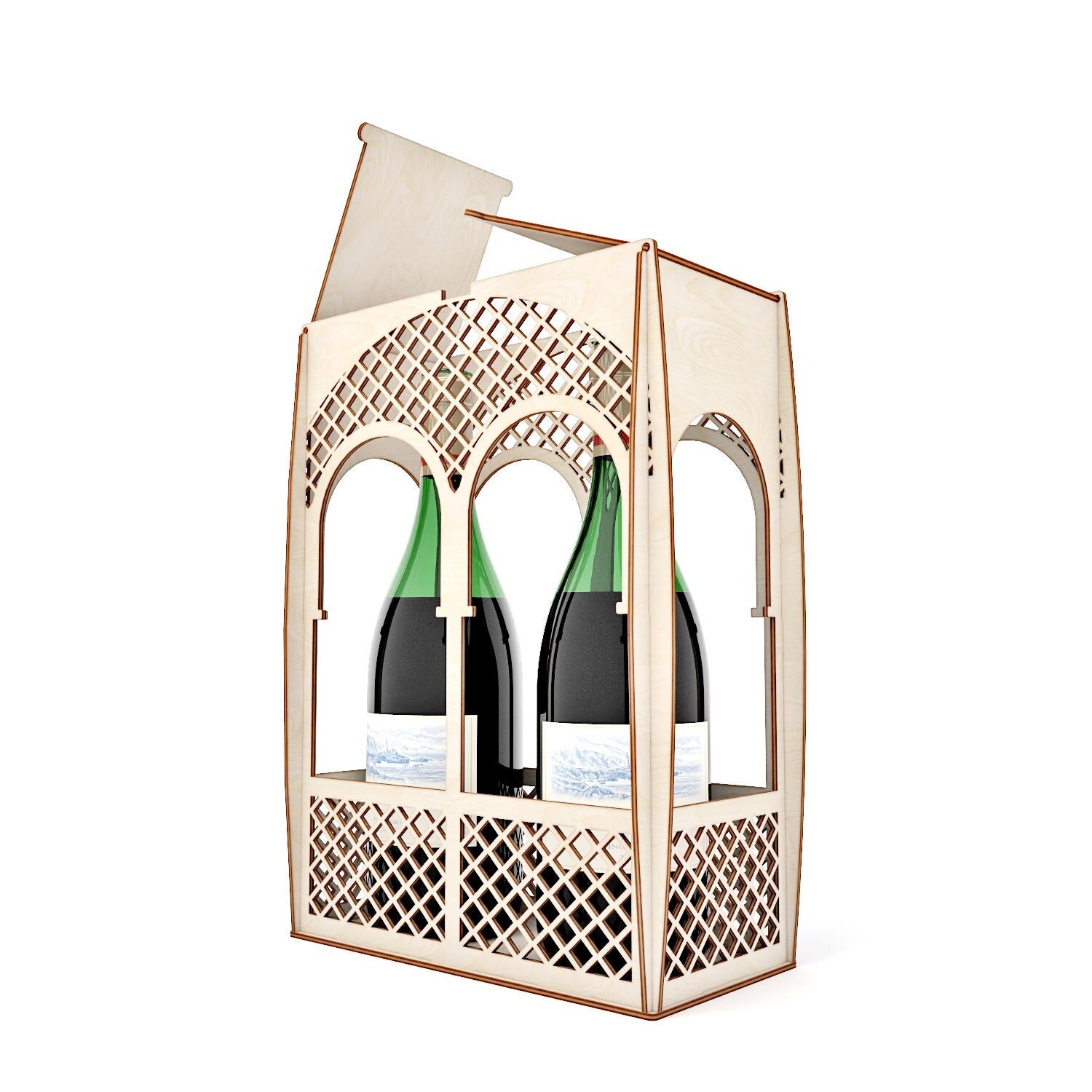 258-wine Box Vector for CNC Svg Vector File, Vector Cut File, Cnc File ...
