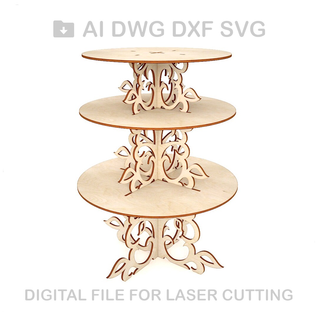 Cake Stand Vector for CNC Svg Vector File, Vector Cut File, Digital ...
