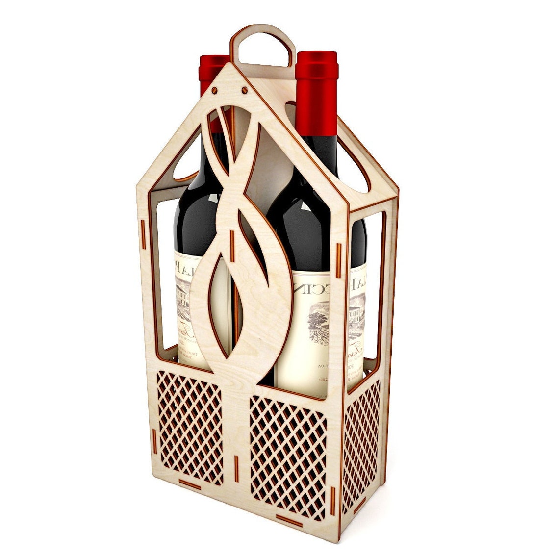 269-wine Box Vector for CNC Svg Vector File, Vector Cut File, Cnc File ...