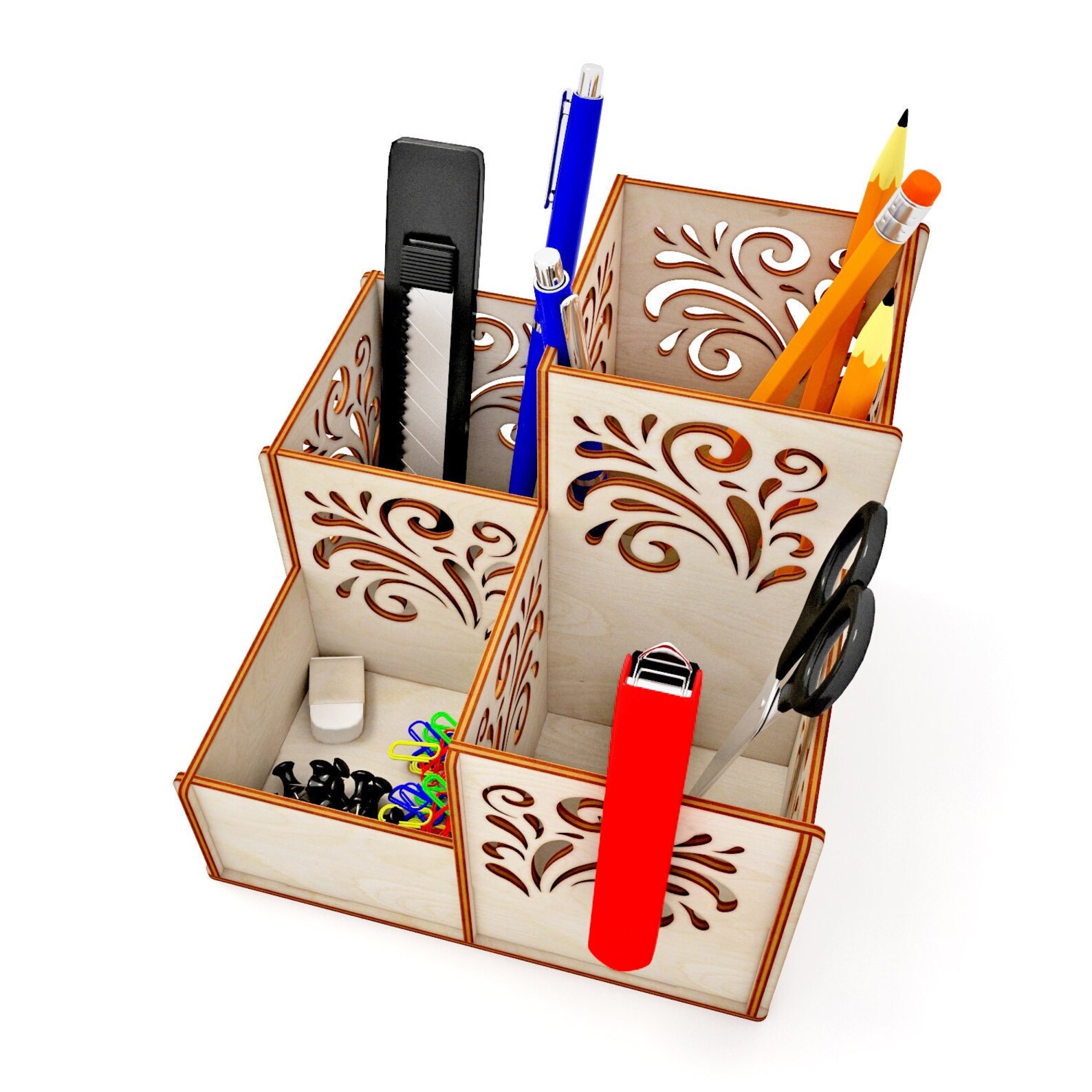 Pencil Holder Vector for CNC Svg Vector File Vector Cut File - Etsy