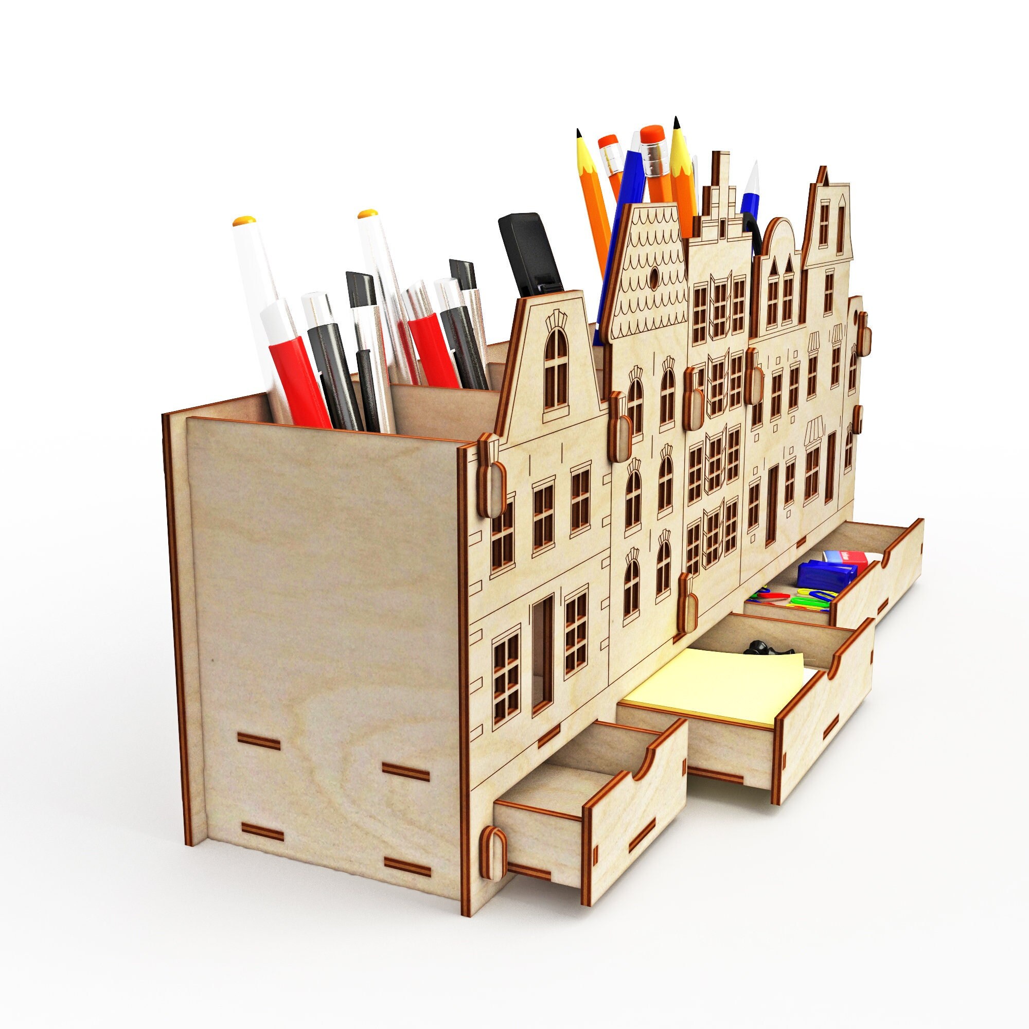 Pencil Holder Vector for CNC Svg Vector File Vector Cut File - Etsy