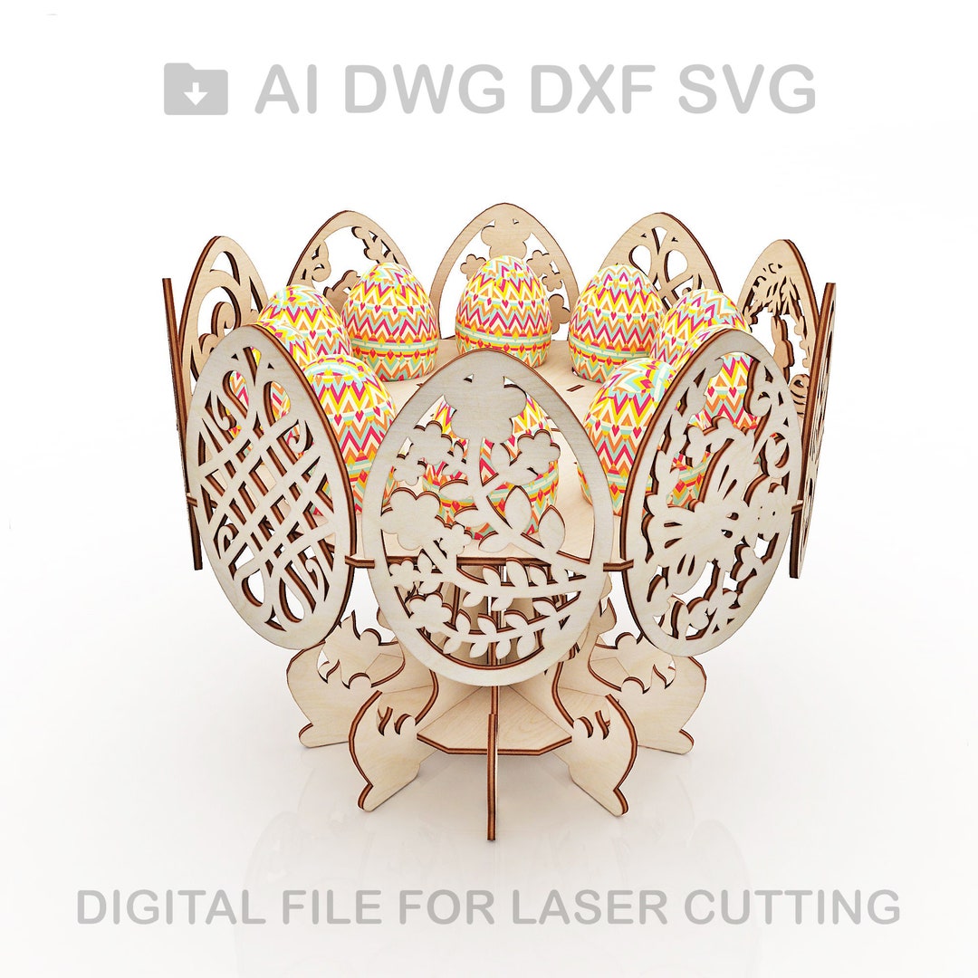 094-easter Basket Laser Cut File, Easter Box Laser Model, Vector Cut ...