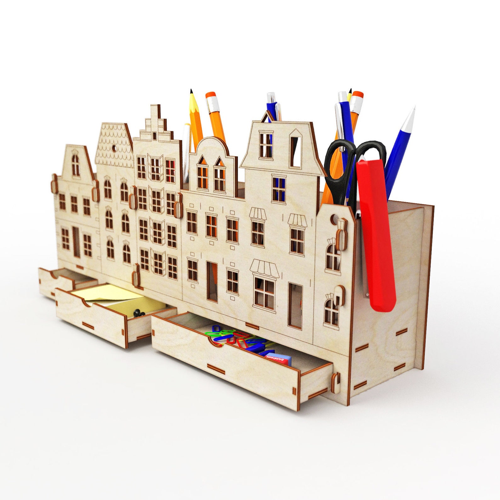 Pencil Holder Vector for CNC Svg Vector File Vector Cut File - Etsy