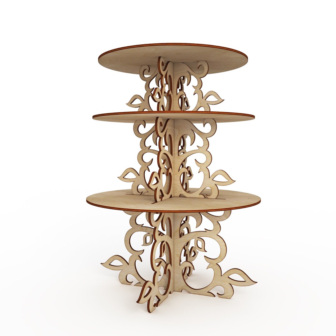 020-cake Stand Vector for CNC Svg Vector File, Vector Cut File, Digital ...