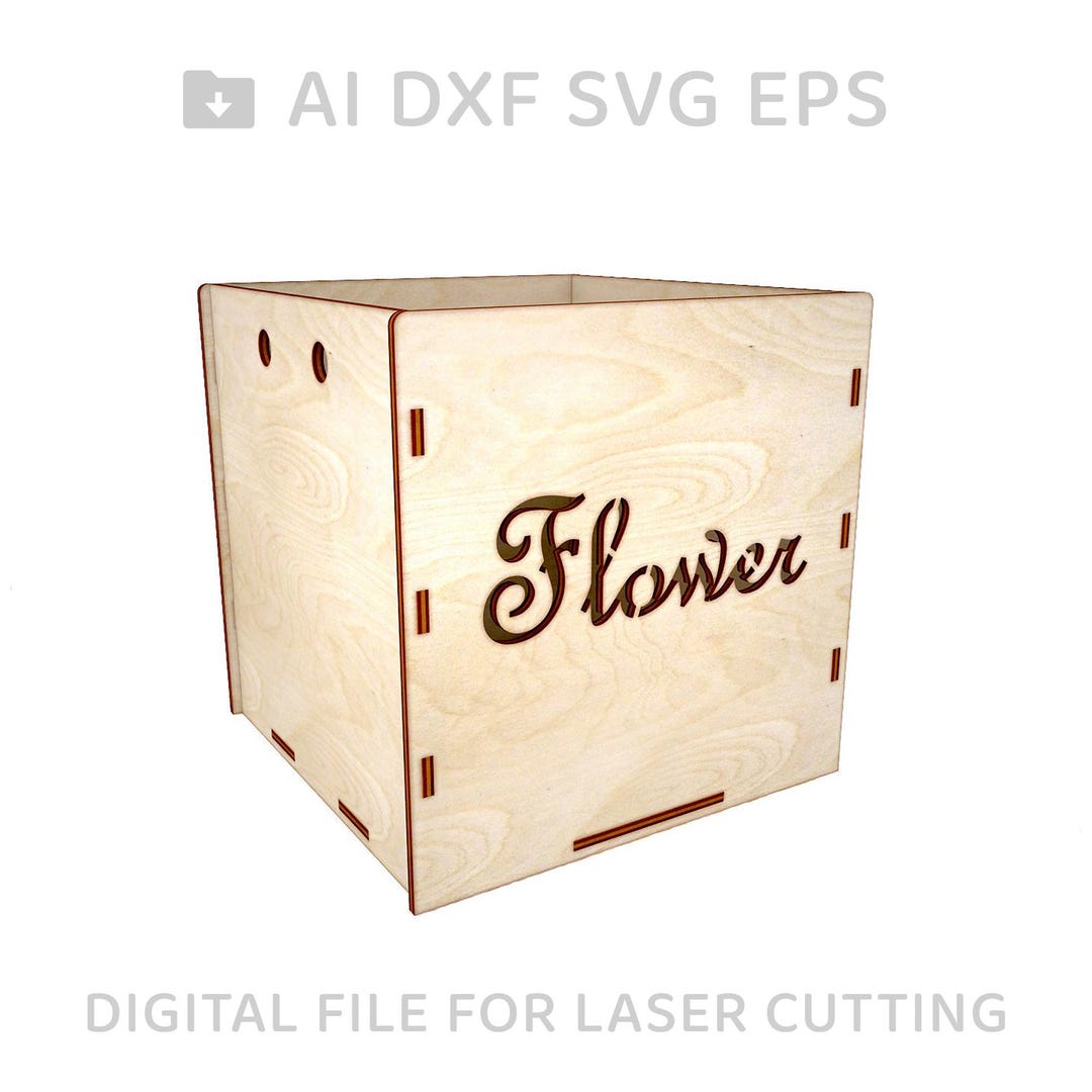 103-flower Box Vector for CNC Svg Vector File, Vector Cut File, Digital ...