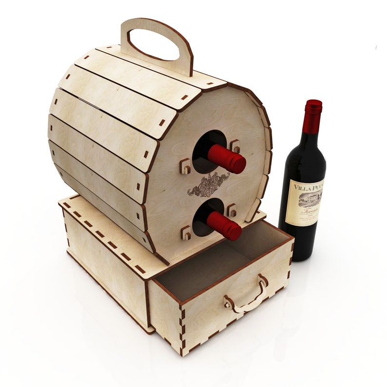 274-wine Box Vector for CNC Svg Vector File, Vector Cut File, Cnc File ...