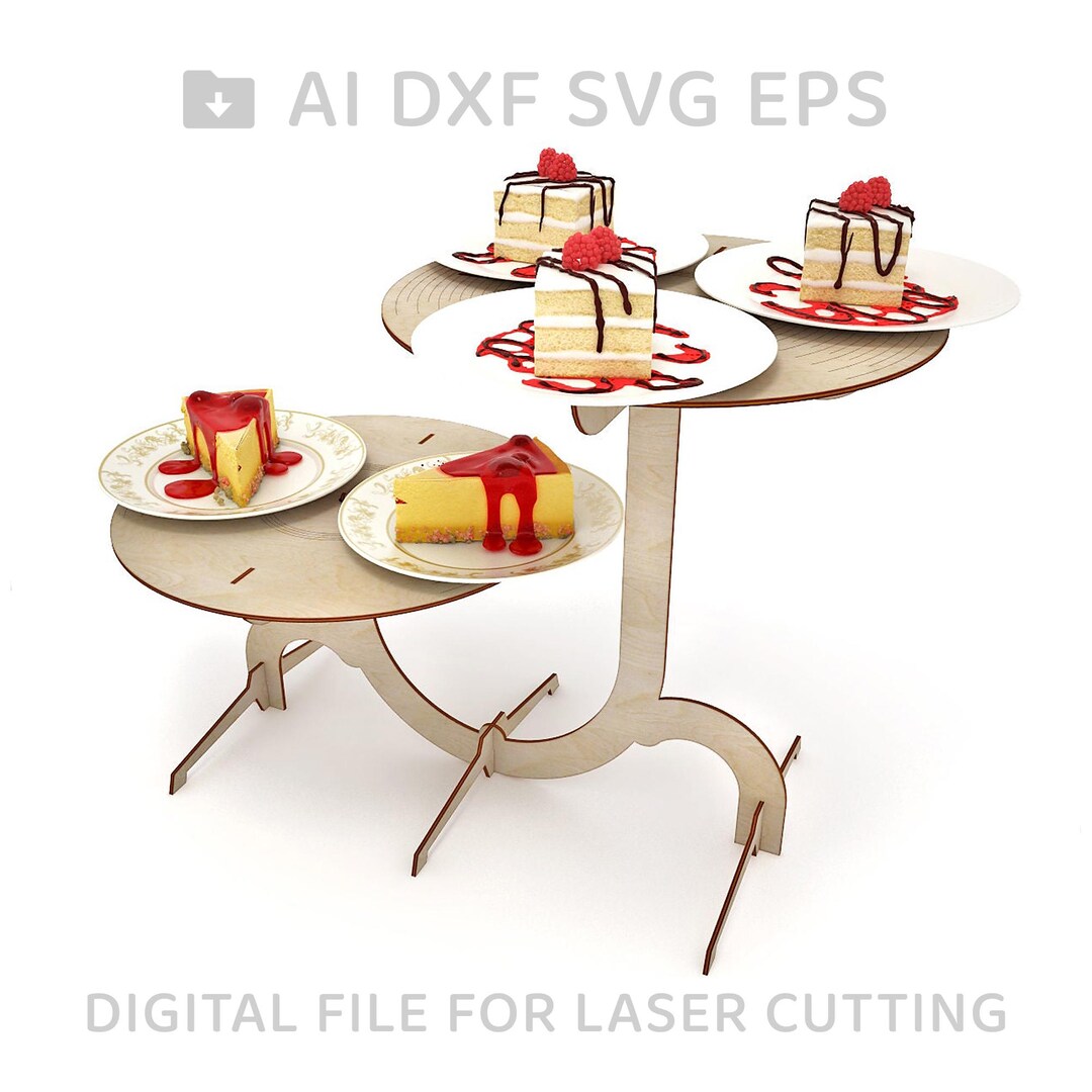 024-cake Stand Vector for CNC Svg Vector File, Vector Cut File, Digital ...