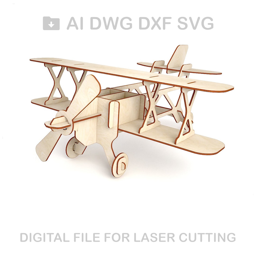 Wooden Toy Airplane Vector for CNC Svg Vector File Vector Cut - Etsy