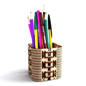 164-pencil Holder Vector for CNC Svg Vector File, Vector Cut File ...