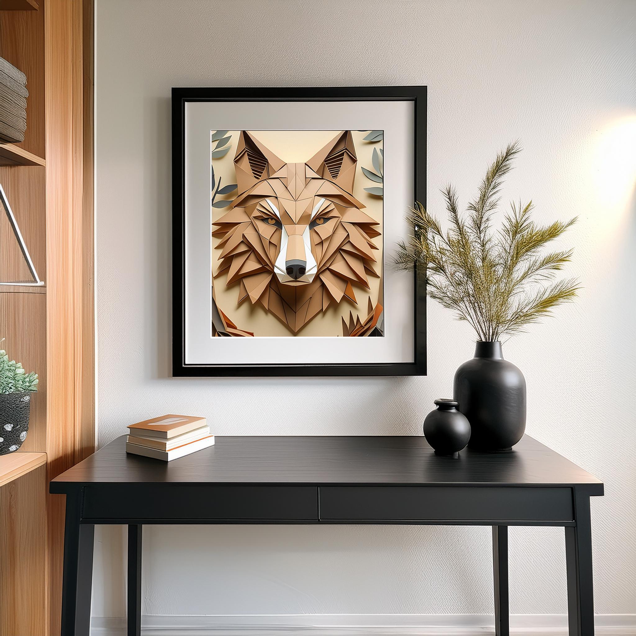 WOLF Digital File - Geometric, Origami, Ai-generated Art - Ready to ...